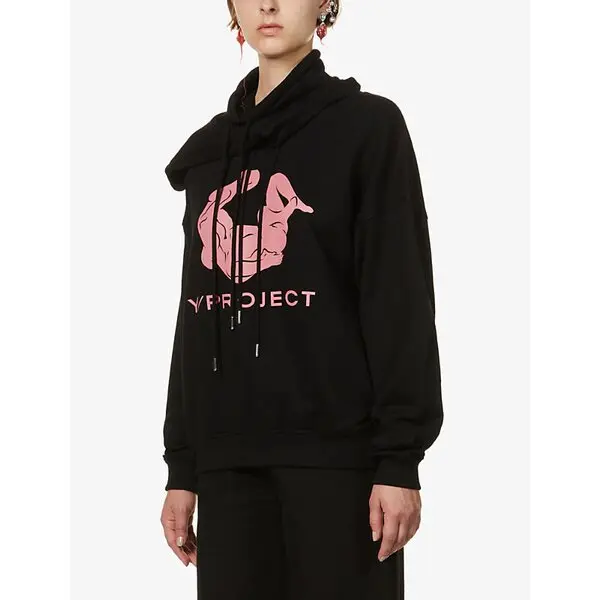 Y/Project Kamasutra Graphic-Print Cotton-Jersey Hoody - Black
